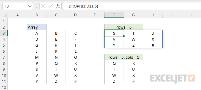 Excel DROP function | Exceljet